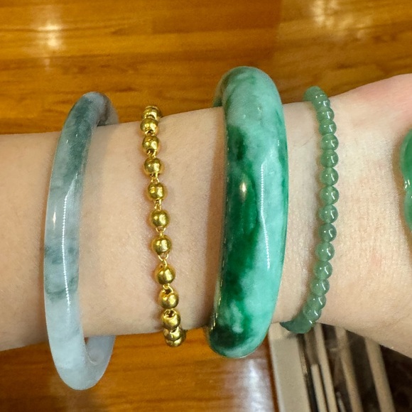 Jewelry | Natural Untreated Burma Myanmar Green Jade Bangle Bracelet ...